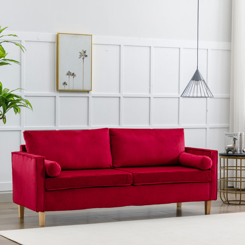 67.3 Velvet Loveseat Red